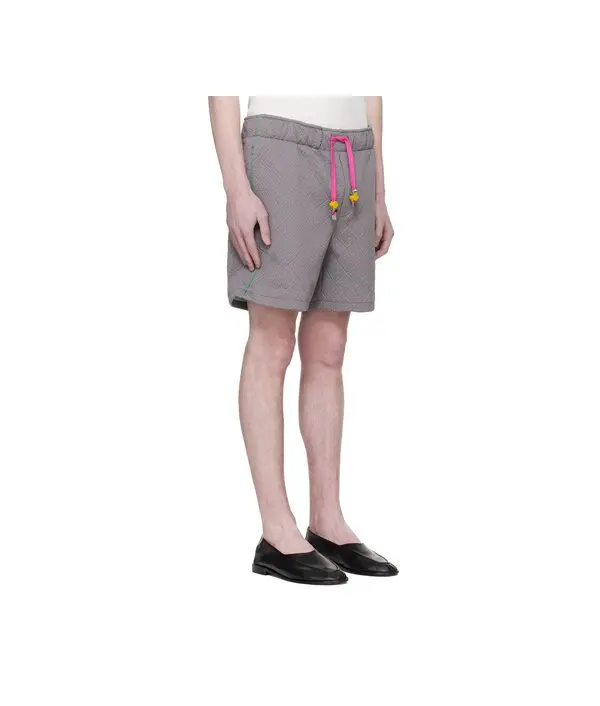 Casablanca Logo Pattern Quilted Shorts