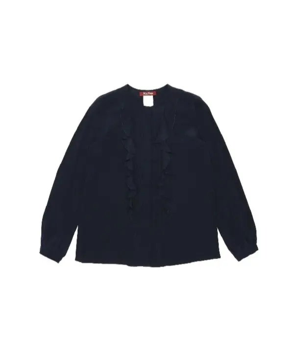 Max Mara Ruffled Long Sleeve Top - Black