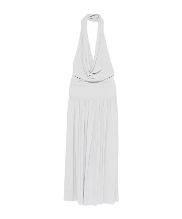 AYA MUSE Spoe Pleated Midi Dress - White