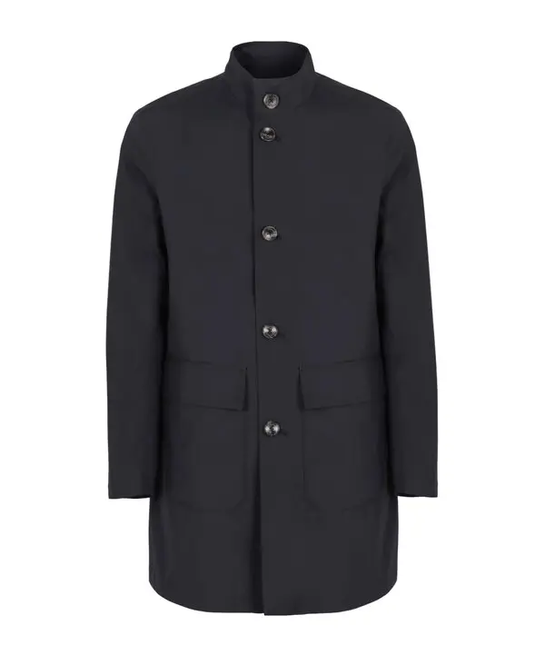 Herno Long-sleeved Button-up Coat - Blue