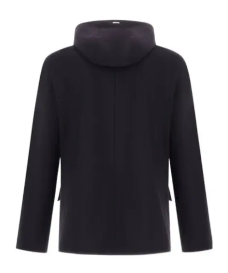 Herno Hooded Jersey Blazer With Removable Bib - Blue