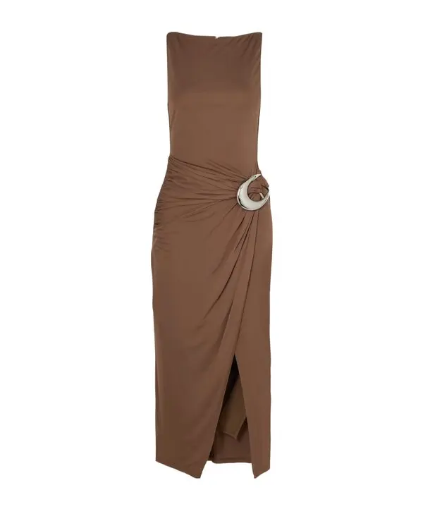 Staud Buckle Dress - Brown