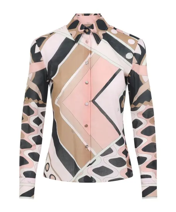 Emilio Pucci Geometric Print Button-up Shirt - Pink