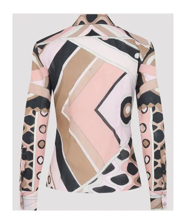 Emilio Pucci Geometric Print Button-up Shirt - Pink