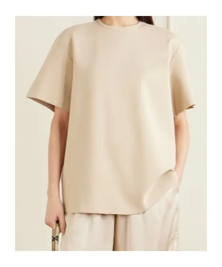THE FRANKIE SHOP Leni Ribbed Knit T-shirt - Beige