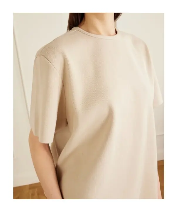 THE FRANKIE SHOP Leni Ribbed Knit T-shirt - Beige