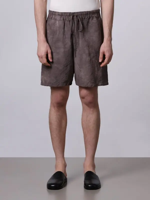 ROBERTO COLLINA Hand-treated Drawstring Shorts - Black