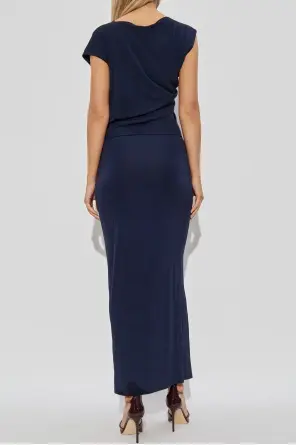 Cult Gaia Asymmetrical Pleated Maxi Dress