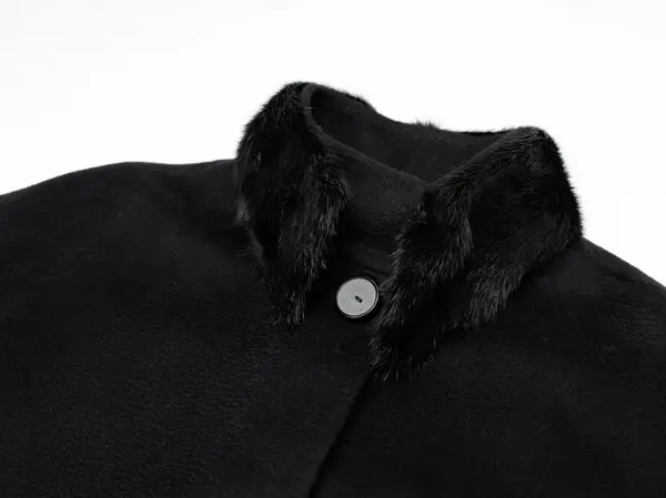 Max Mara Fur Collar Coat - Black