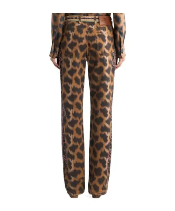 Etro Animalier Embroidered Flared Jeans - Brown