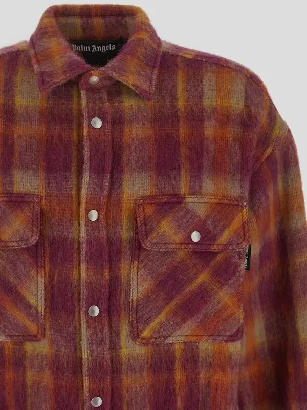 Palm Angels Plaid-printed Buttoned Overshirt - Red