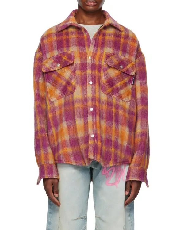 Palm Angels Plaid-printed Buttoned Overshirt - Red