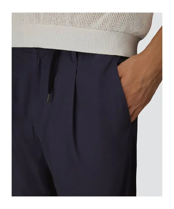 Herno Drawstring Waist Tapered Trousers - Blue