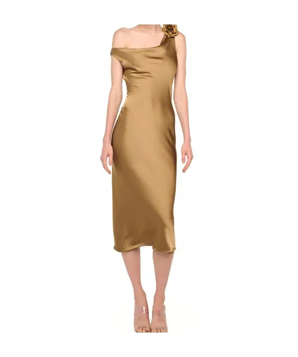 Norma Kamali Drop Shoulder Floral Embellished Dress