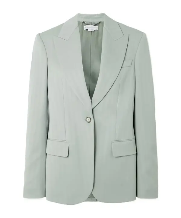 Stella McCartney Striped Wool Slim Jacket - Gray