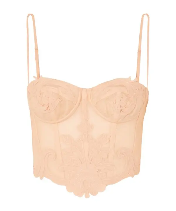 Zimmermann Rebellion Filigree-collar Corset - Peach