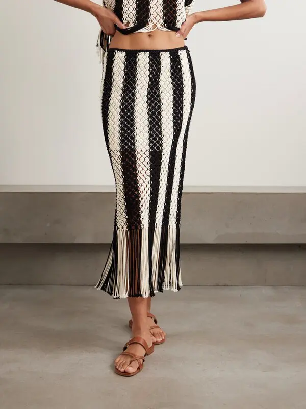Zimmermann Wanderlust Fringed Midi Skirt