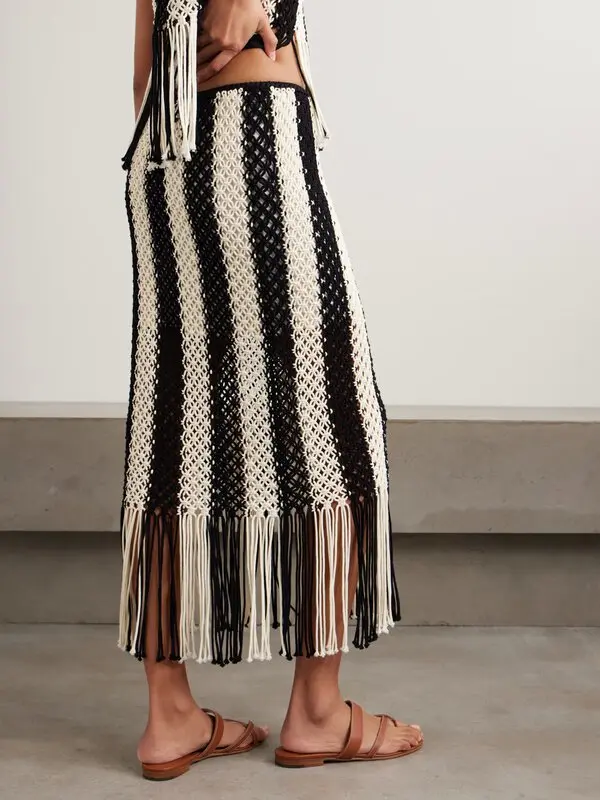 Zimmermann Wanderlust Fringed Midi Skirt