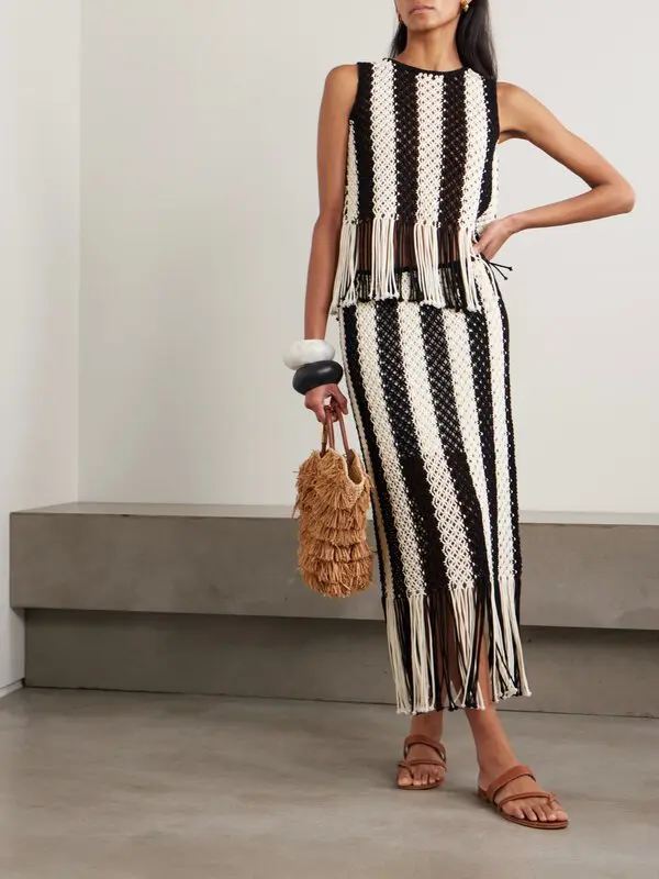 Zimmermann Wanderlust Fringed Midi Skirt