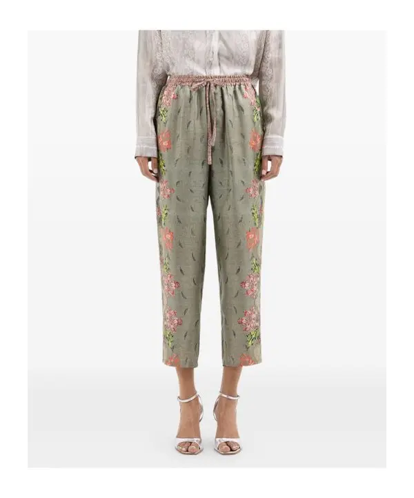 PIERRE-LOUIS MASCIA Drawstring Printed Pants