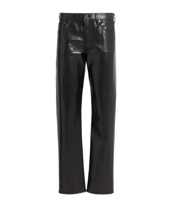 AGOLDE Leather Casual Pants - Black