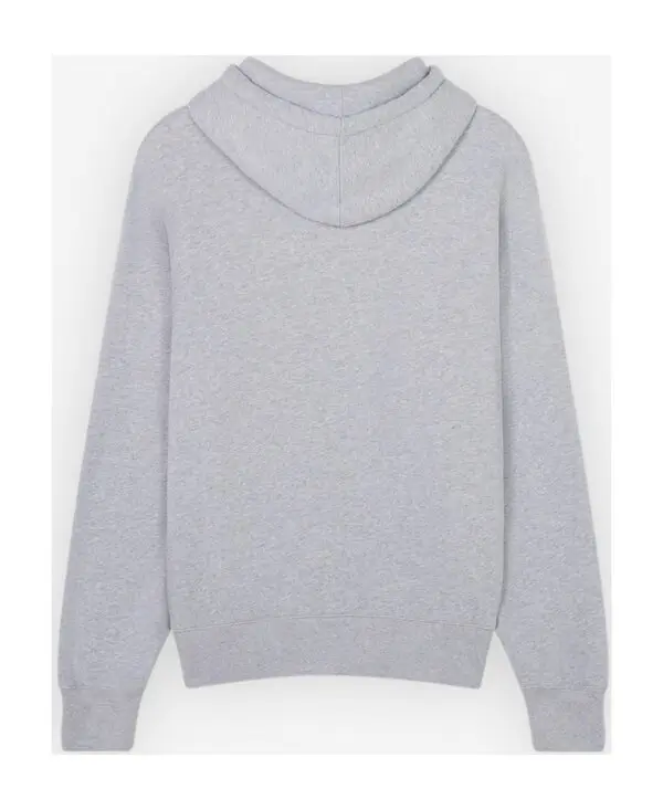 Maison Kitsuné Logo Printed Drawstring Hoodie - Gray