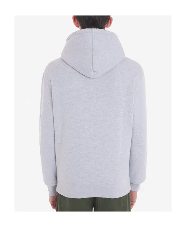 Maison Kitsuné Logo Printed Drawstring Hoodie - Gray