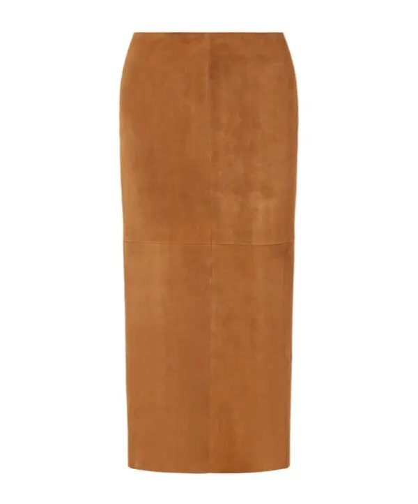 Stouls Suede Column Midi Skirt