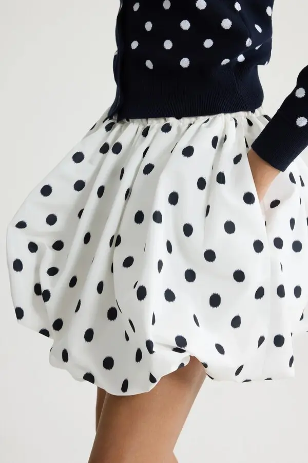 PATOU Mini A-line Skirt With Drawstring Waist - Cloud Dancer