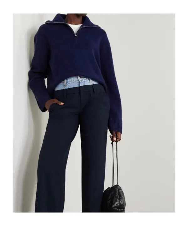 Simkhai Andes Ribbed Cashmere Zip Sweater