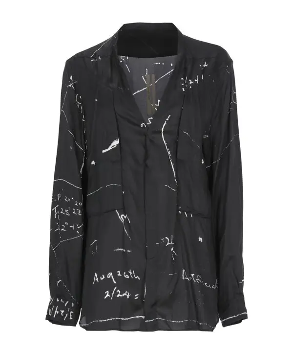 Rick Owens Printed V-neck Shirt