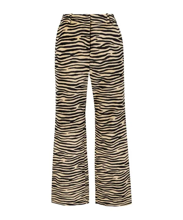 Rabanne Zebra Print Velvet Trousers