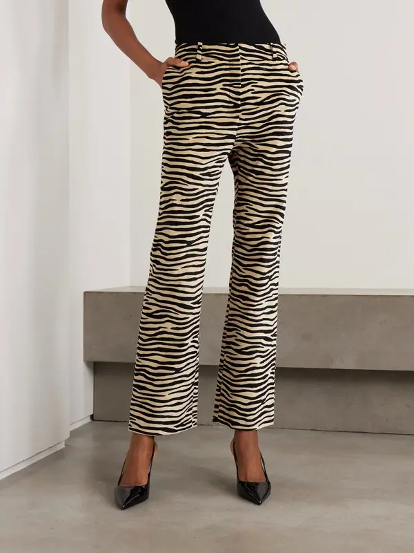 Rabanne Zebra Print Velvet Trousers