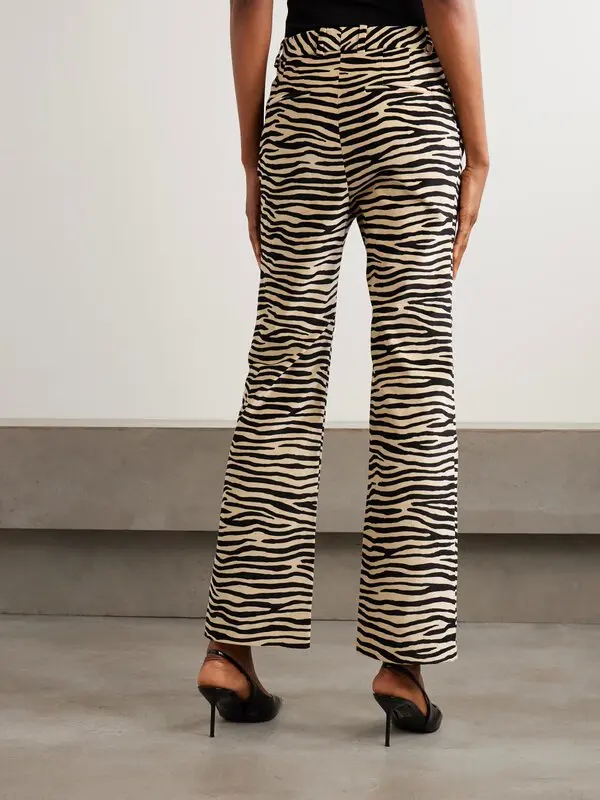 Rabanne Zebra Print Velvet Trousers