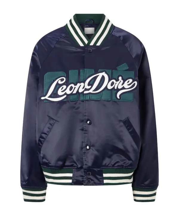 Aimé Leon Dore Satin Padded Varsity Jacket - Blue