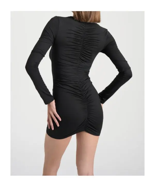 LA REVECHE Lillibet Ruched Mini Dress - Black