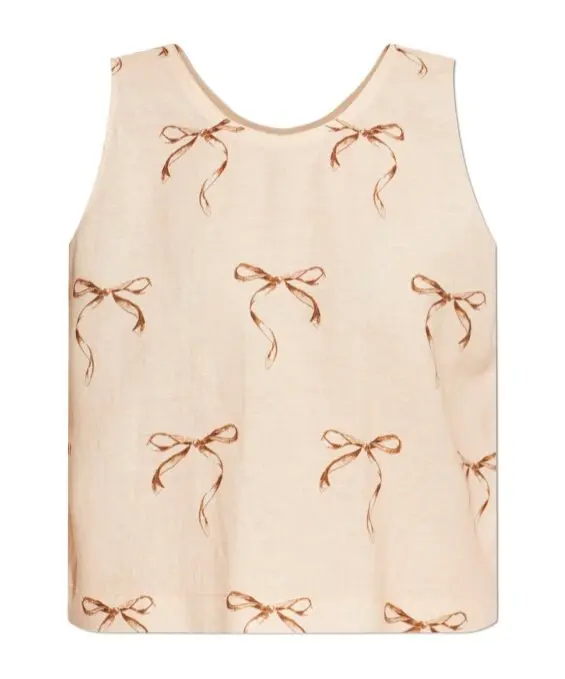 FORTE_FORTE Bow Print Sleeveless Top - Pink