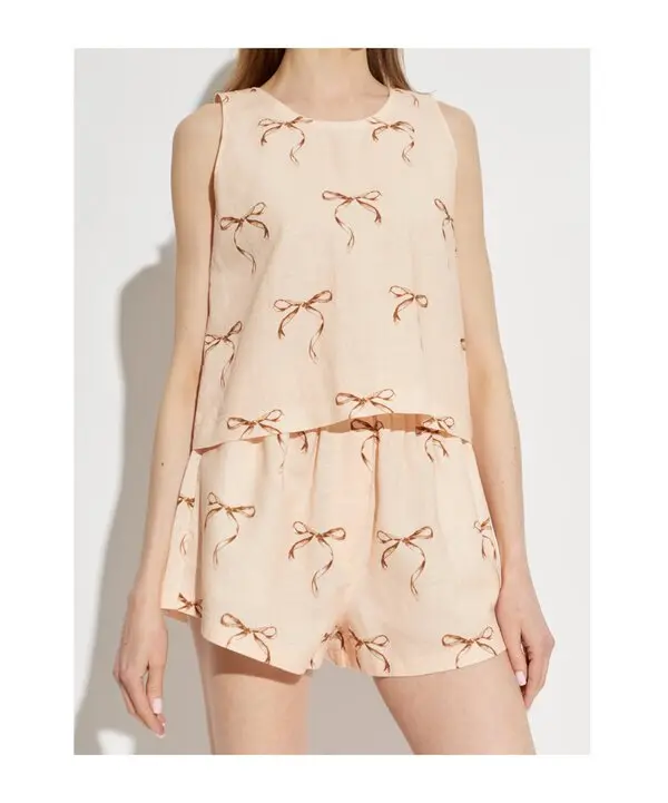 FORTE_FORTE Bow Print Sleeveless Top - Pink