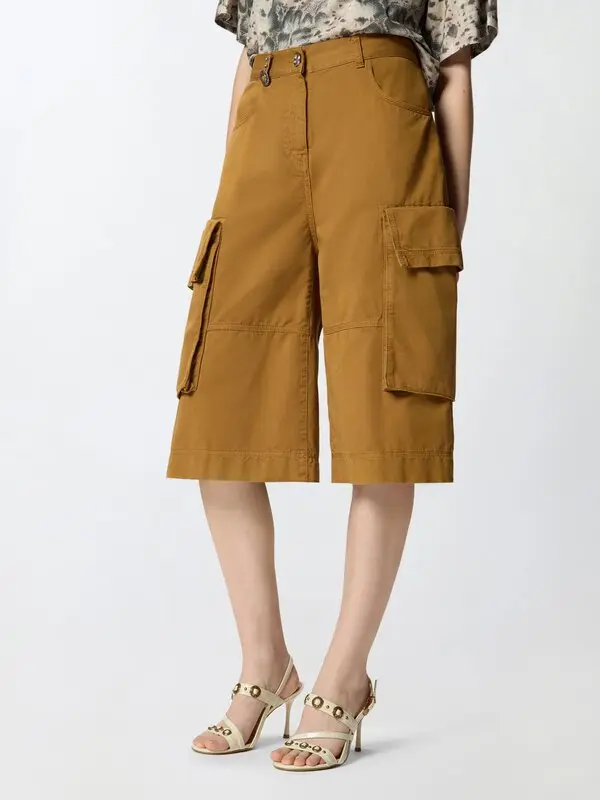 Pinko Cargo Bermuda Shorts With Buckled Detail