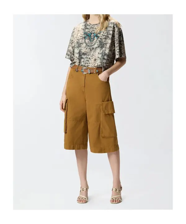 Pinko Cargo Bermuda Shorts With Buckled Detail