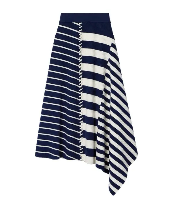 Simkhai Braylon Asymmetrical Striped Skirt