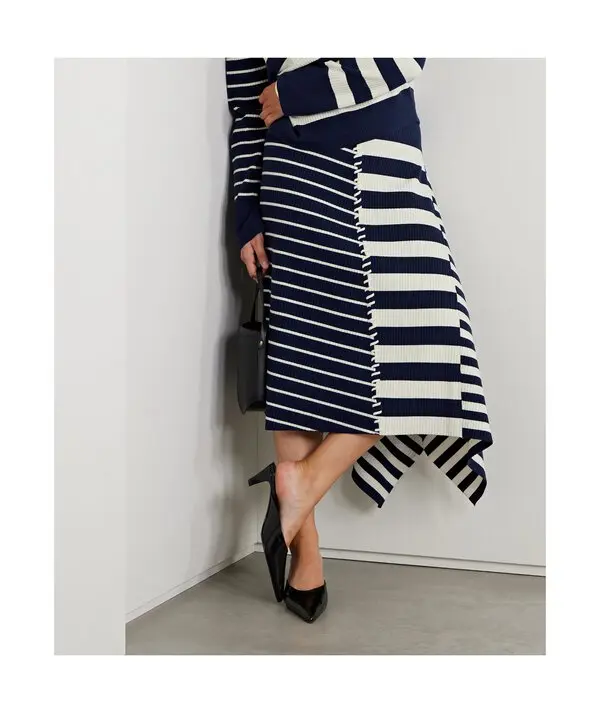 Simkhai Braylon Asymmetrical Striped Skirt