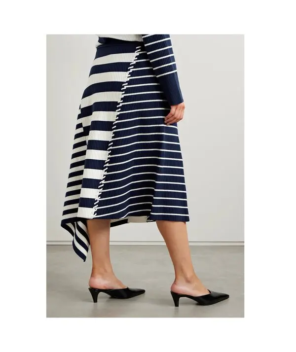 Simkhai Braylon Asymmetrical Striped Skirt