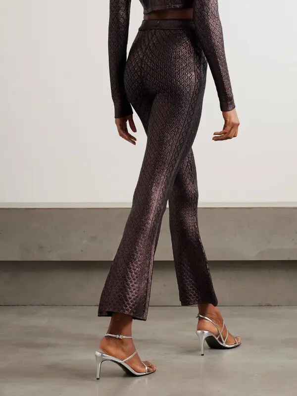 Rabanne Jacquard Knit Flared Pants - Deep Purple
