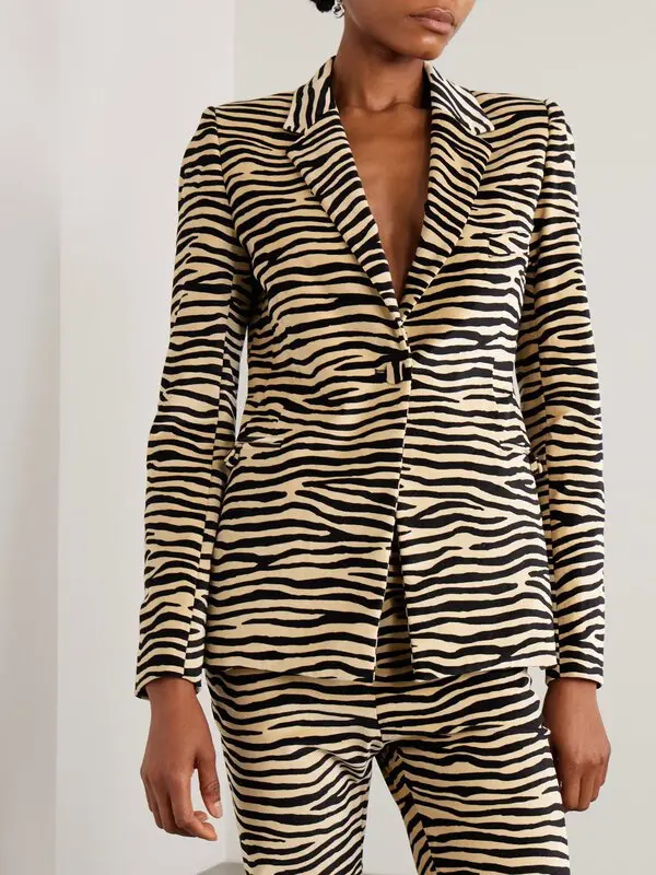Rabanne Zebra-print Velvet Blazer