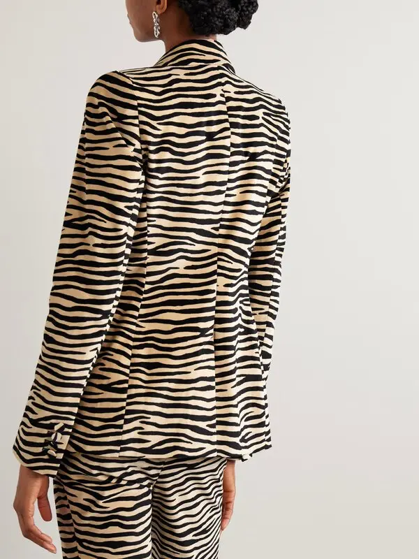 Rabanne Zebra-print Velvet Blazer