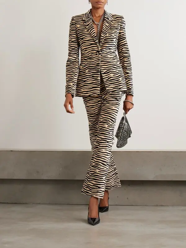 Rabanne Zebra-print Velvet Blazer