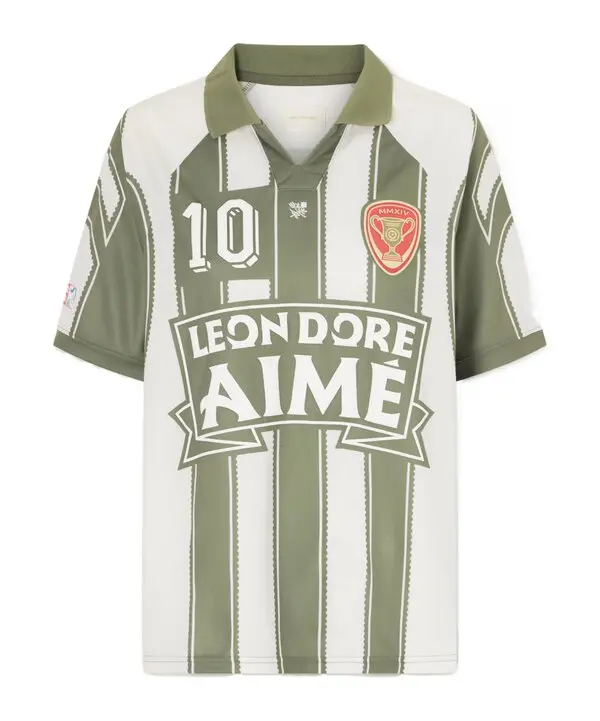 Aimé Leon Dore Logo-appliquéd Striped Jersey T-shirt - White