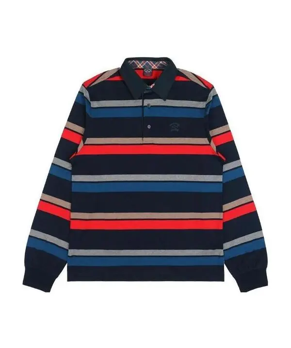 PAUL  SHARK Striped Long-sleeved Polo Shirt