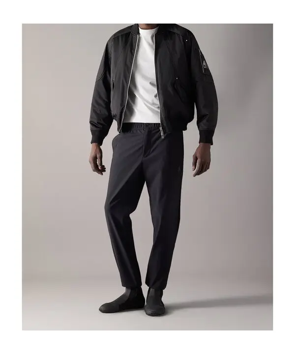 Moose Knuckles Long Sleeve Bomber Jacket With Hood - Black